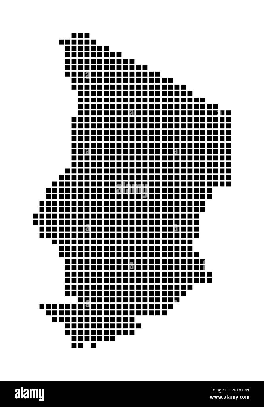 Chad map. Map of Chad in dotted style. Borders of the country filled with rectangles for your ...