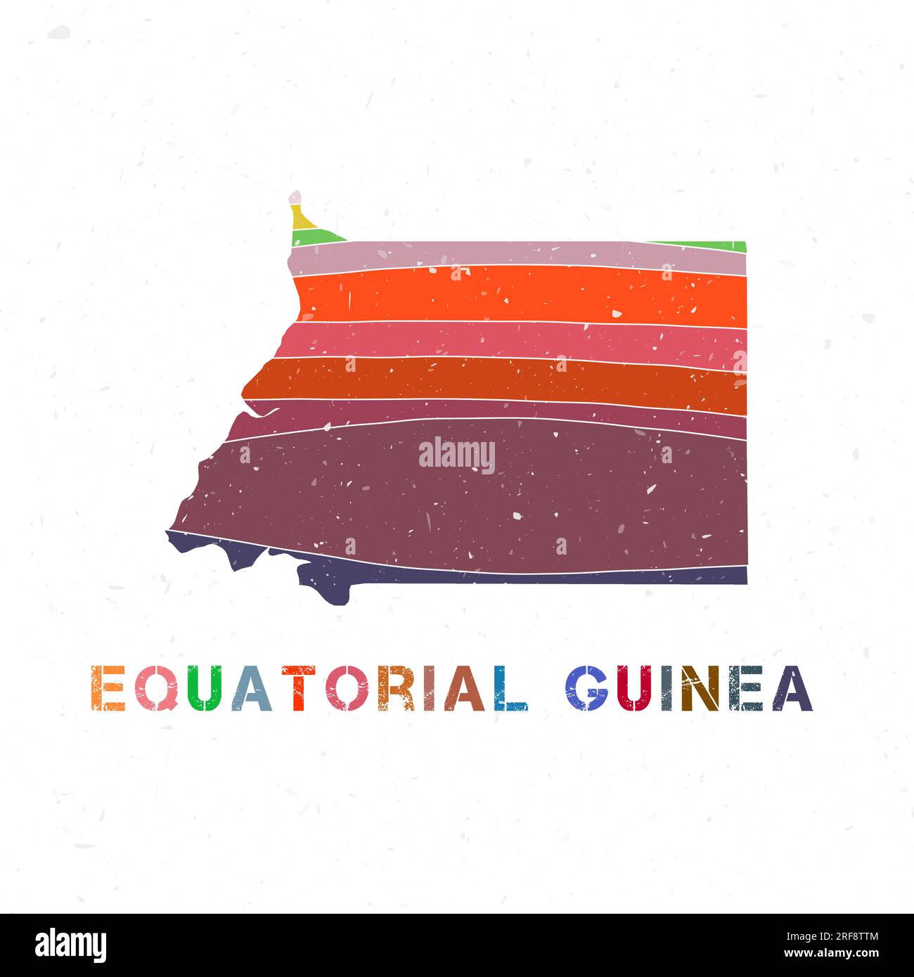 Equatorial Guinea Map Design Shape Of The Country With Beautiful