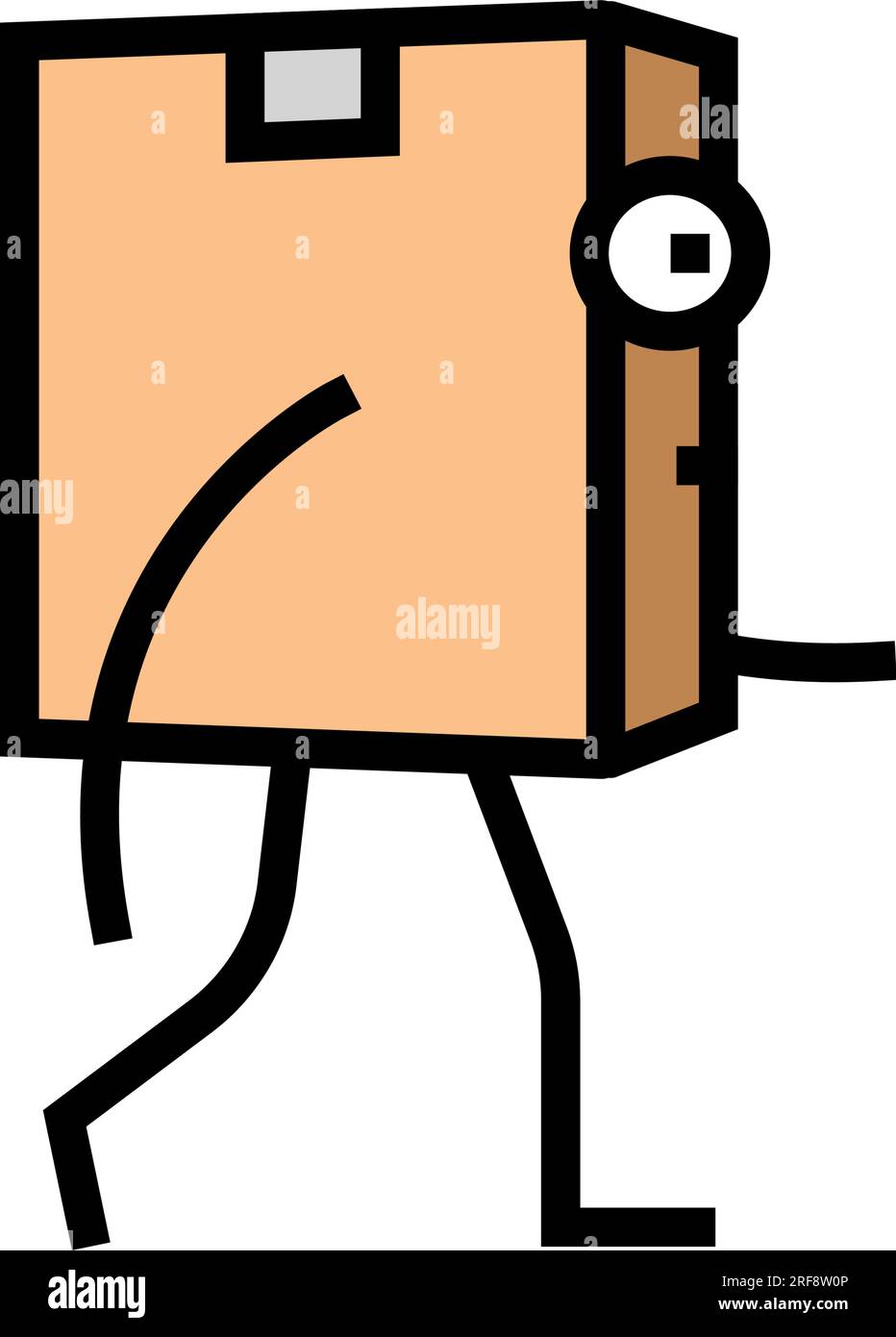 go cardboard box character color icon vector illustration Stock Vector ...