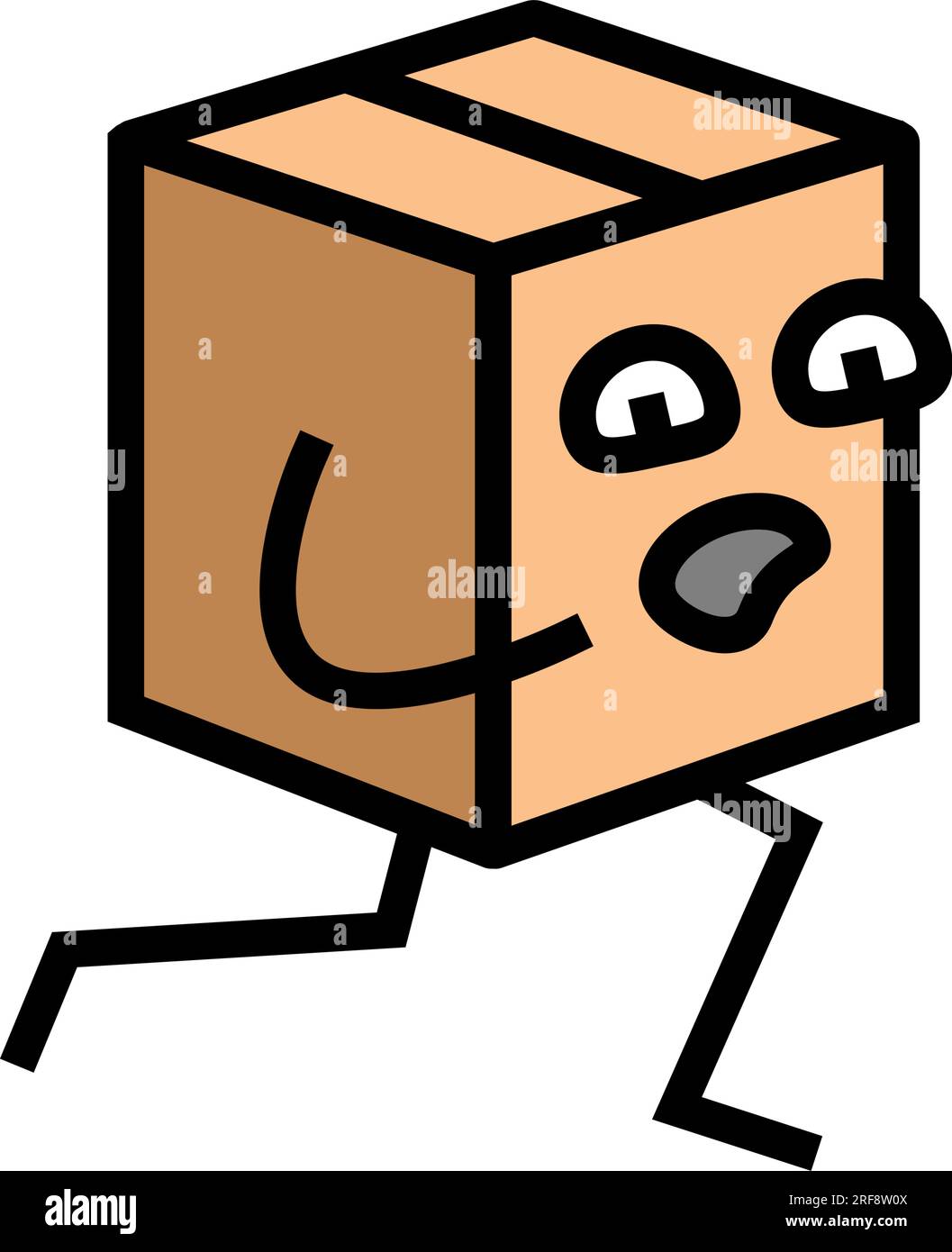 run cardboard box character color icon vector illustration Stock Vector ...