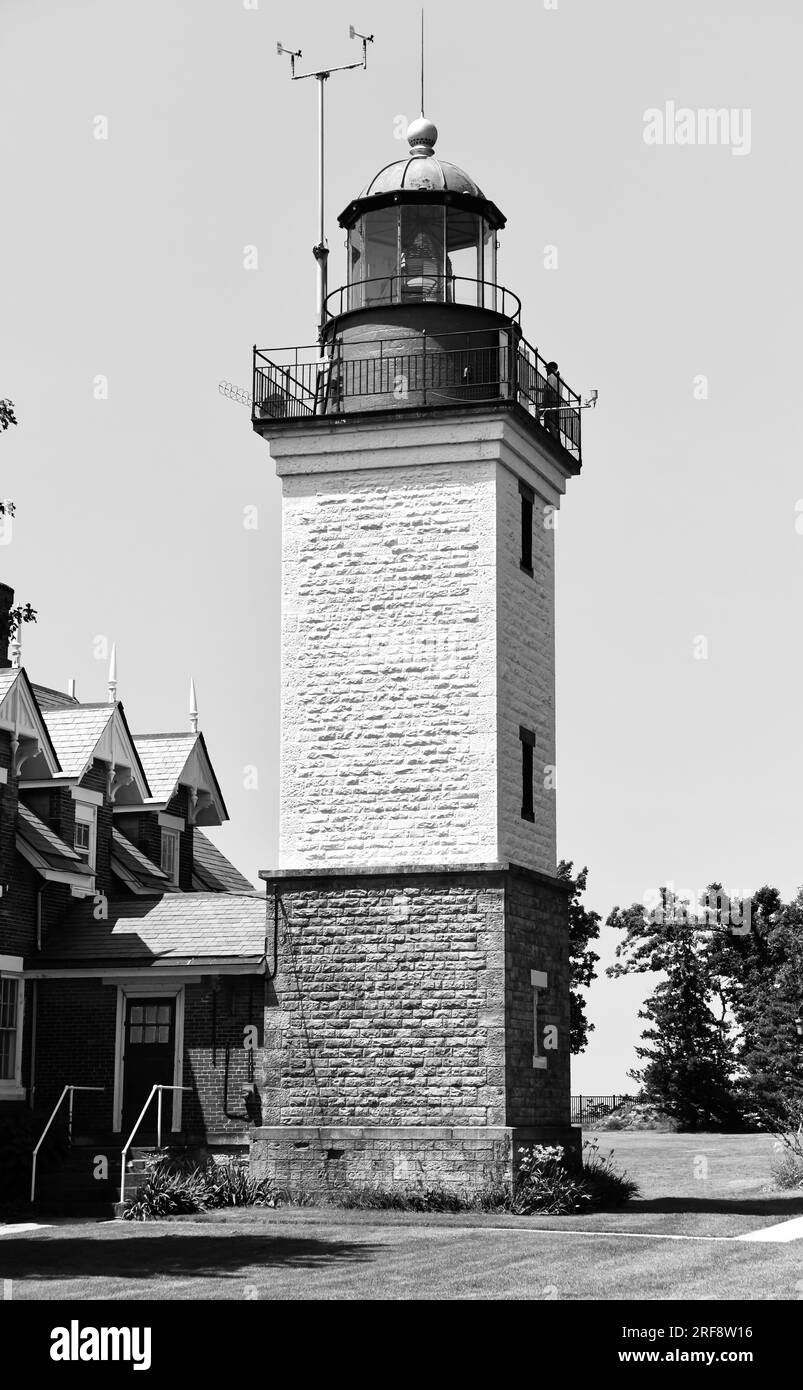Historic old lighthouse along the Great Lakes shore Stock Photo - Alamy