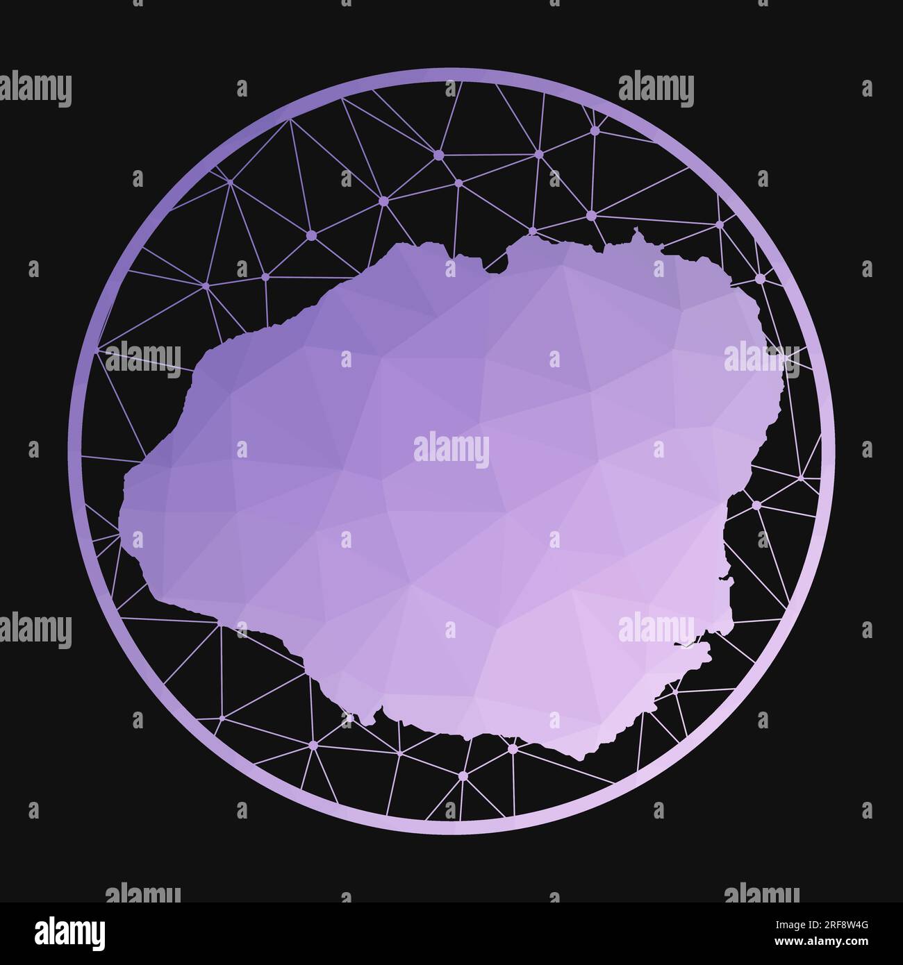 Kauai icon. Vector polygonal map of the island. Kauai icon in geometric ...