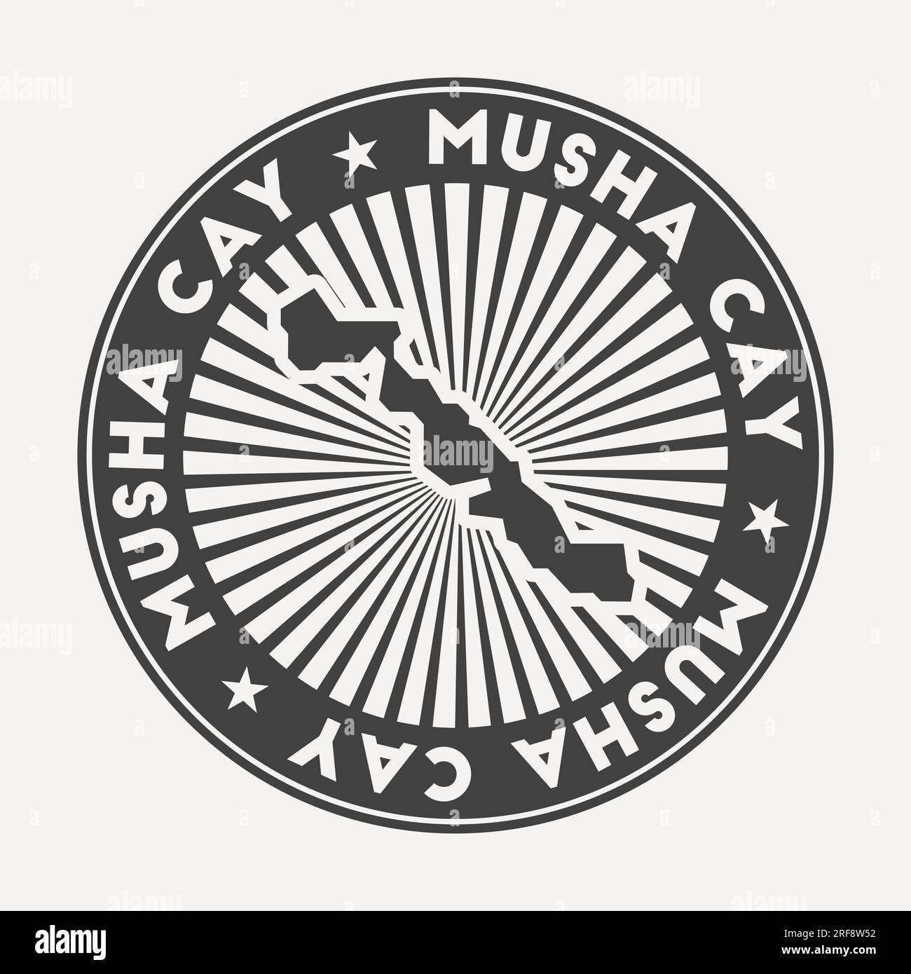 Musha Cay round logo. Vintage travel badge with the circular name and ...