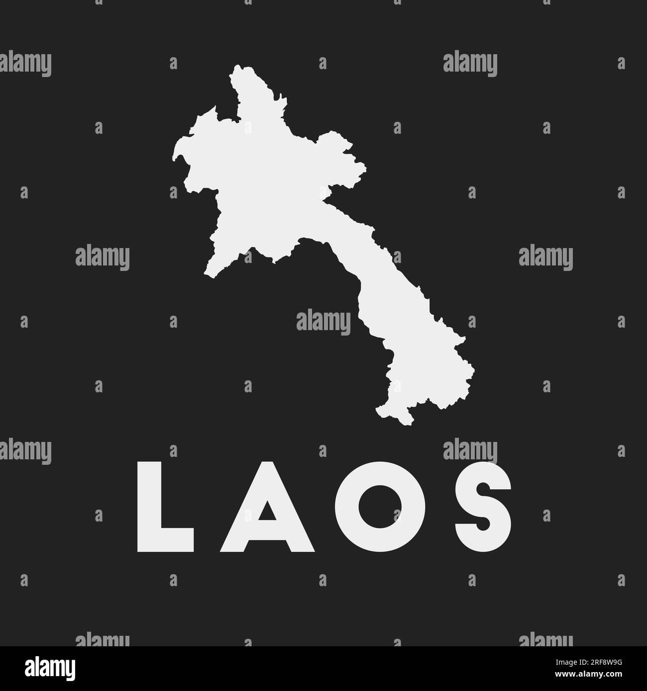 Laos Icon Country Map On Dark Background Stylish Laos Map With