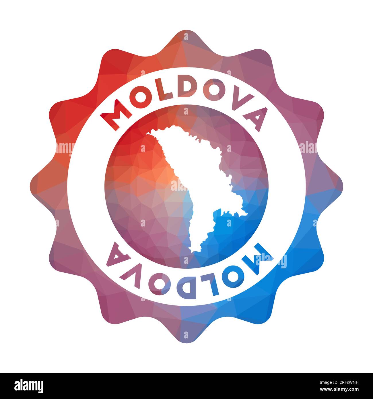 Moldova low poly logo. Colorful gradient travel logo of the country in ...