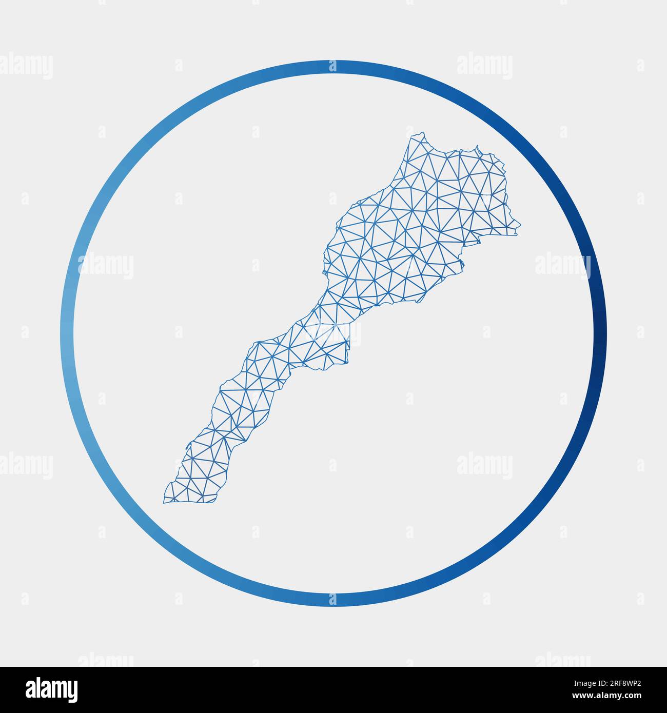 Morocco icon. Network map of the country. Round Morocco sign with ...