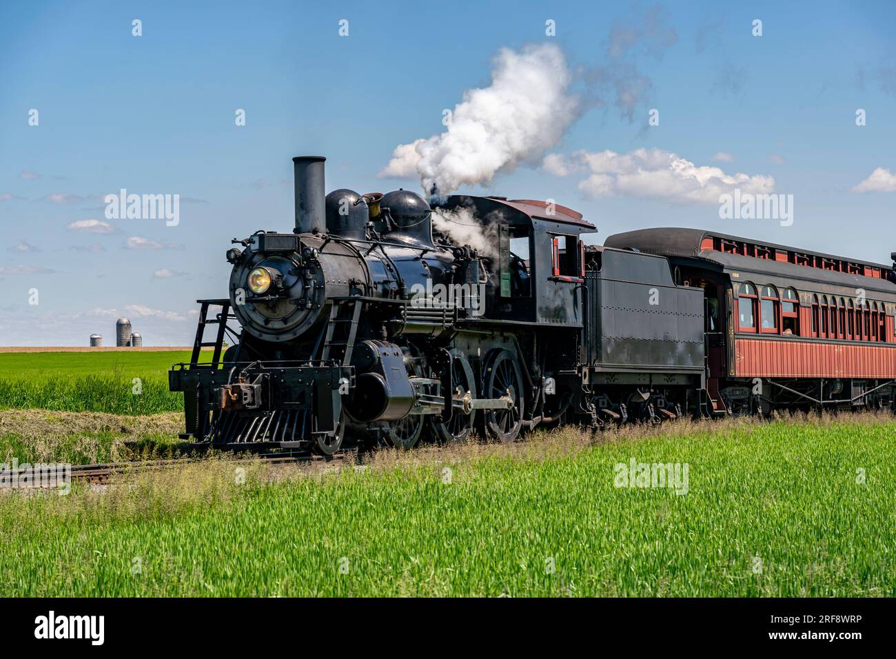 A View of An Approaching Antique Restored Steam Passenger Train ...