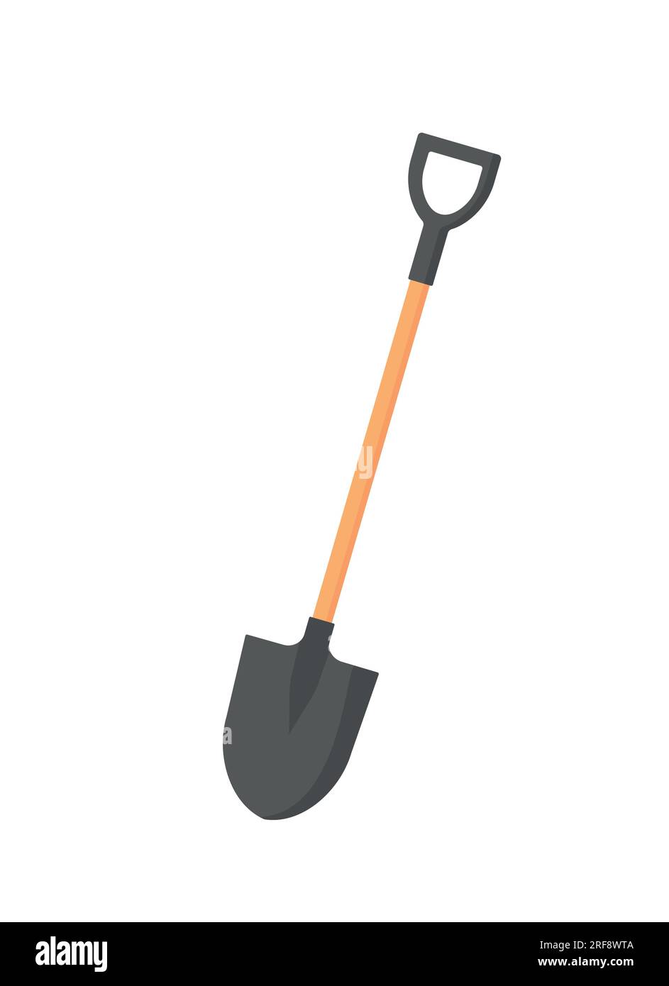 Shovel icon or sign isolated on white background. gardening tools ...