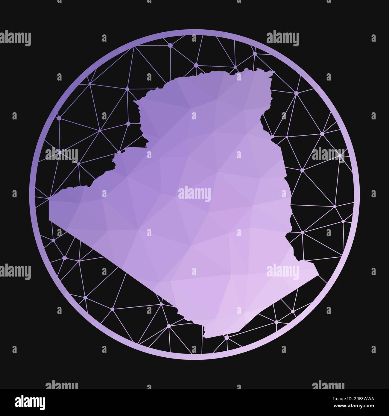 Algeria icon. Vector polygonal map of the country. Algeria icon in ... Algeria icon. Vector polygonal map of the country. Algeria icon in ...