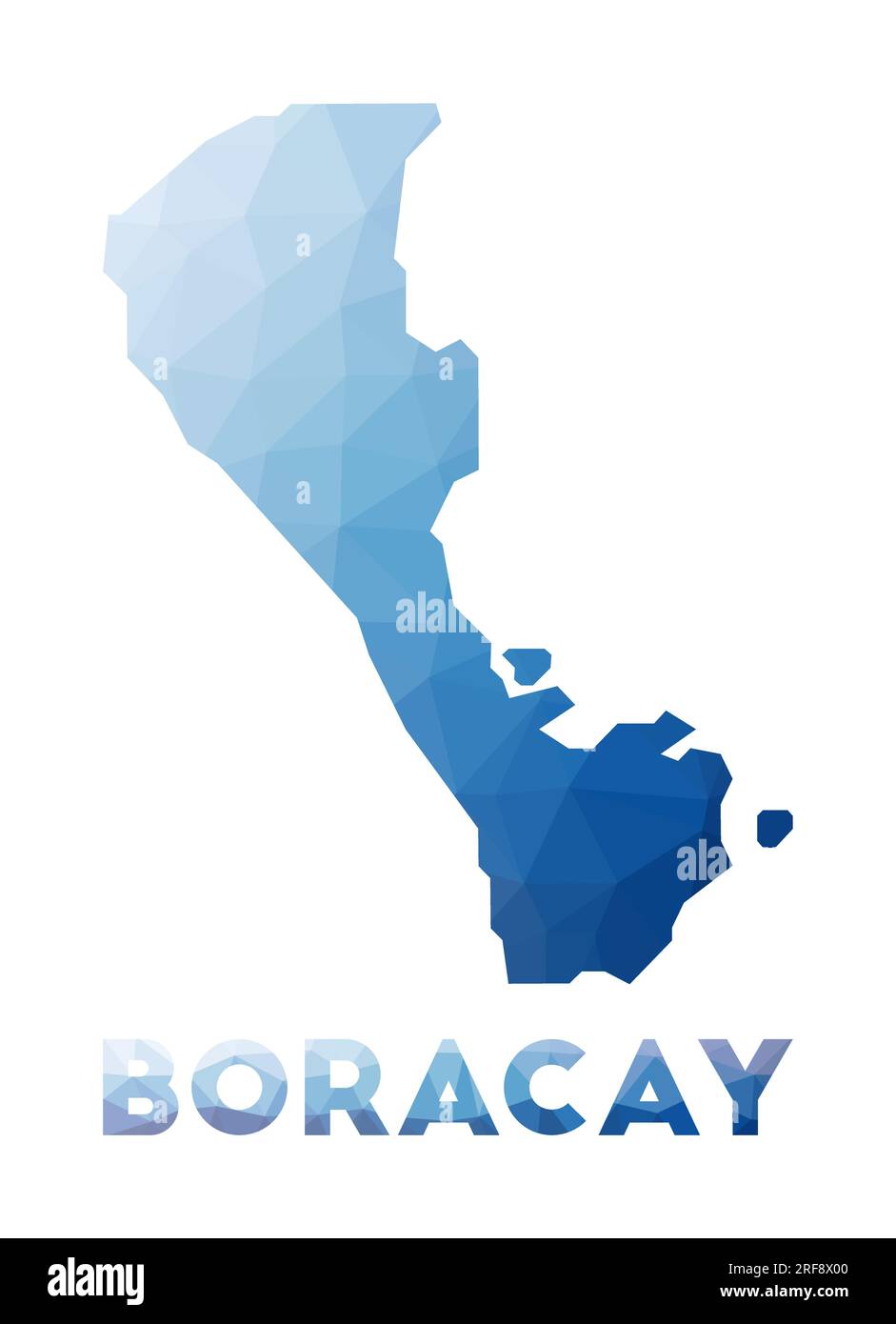 Low poly map of Boracay. Geometric illustration of the island. Boracay ...