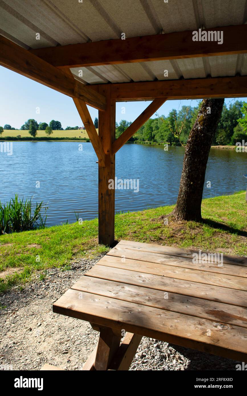 Lake in French landscape Stock Photo - Alamy