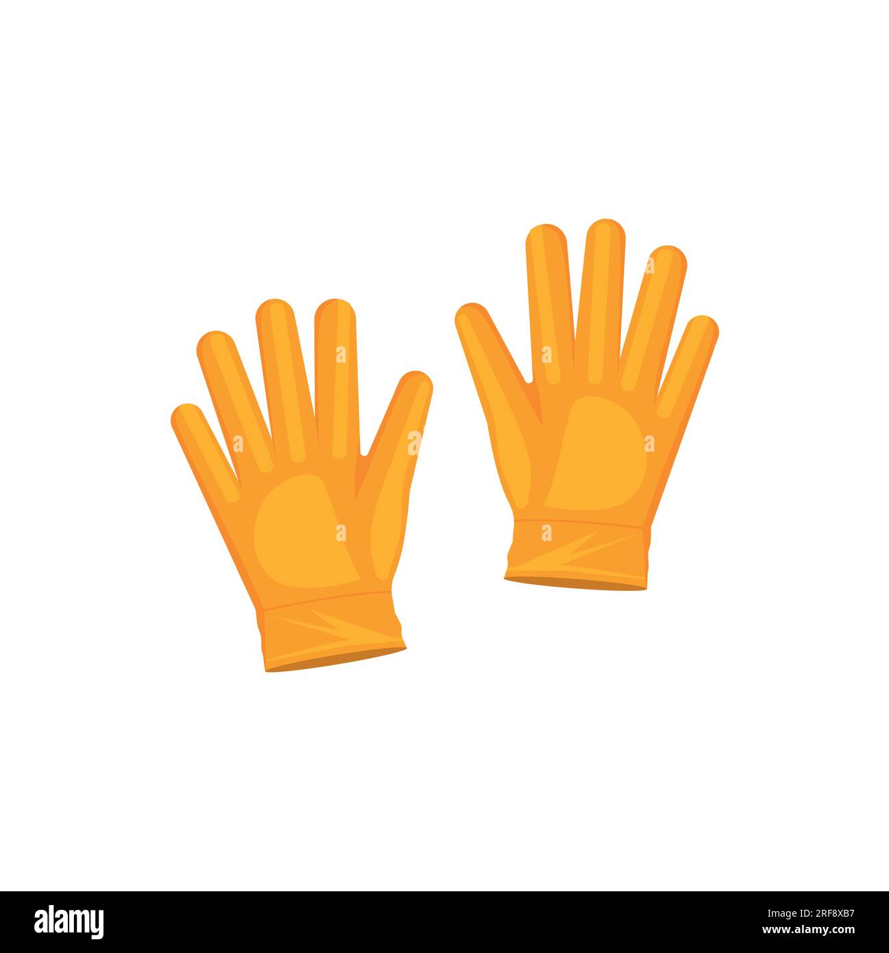 Gardening flat yellow gloves for work isolated on white background ...