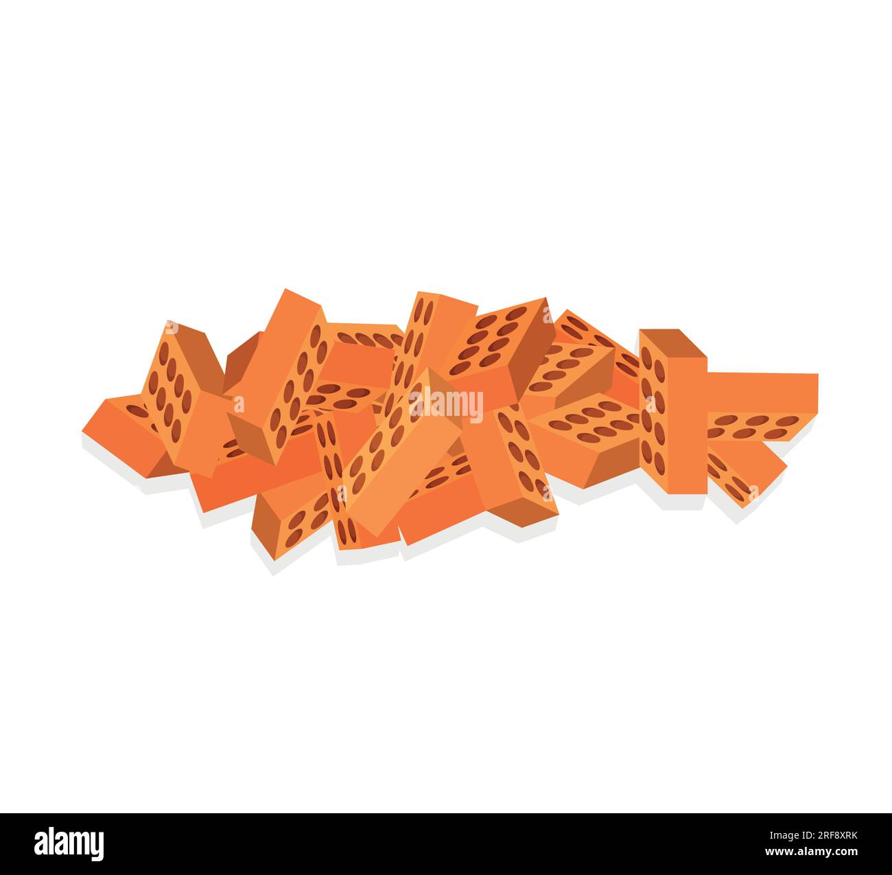 Cartoon vector flat illustration red brick icon illustration isolated ...