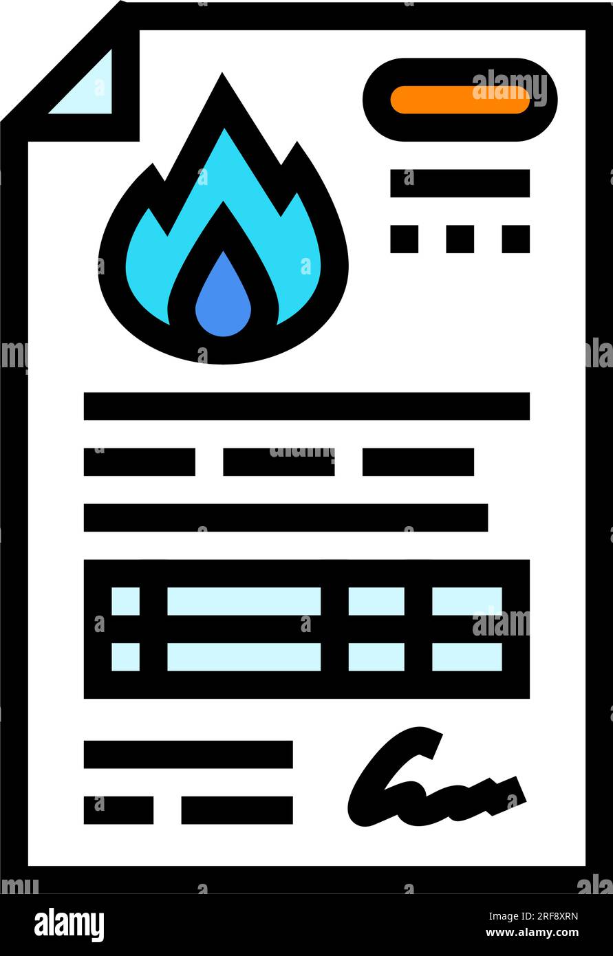 contract gas service color icon vector illustration Stock Vector Image ...