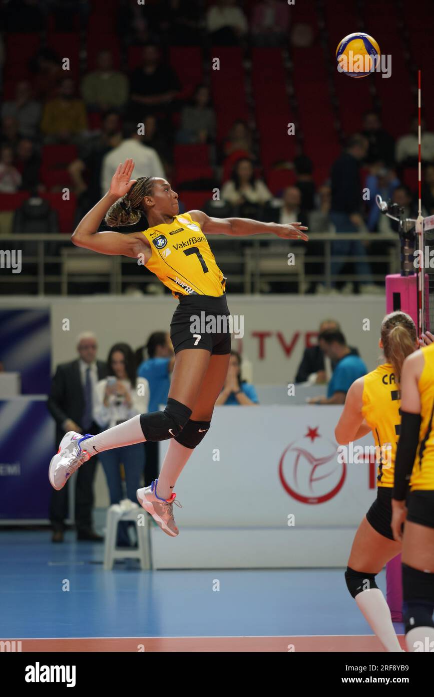 ISTANBUL, TURKIYE - MARCH 25, 2023: Chiaka Ogbogu warming up before ...