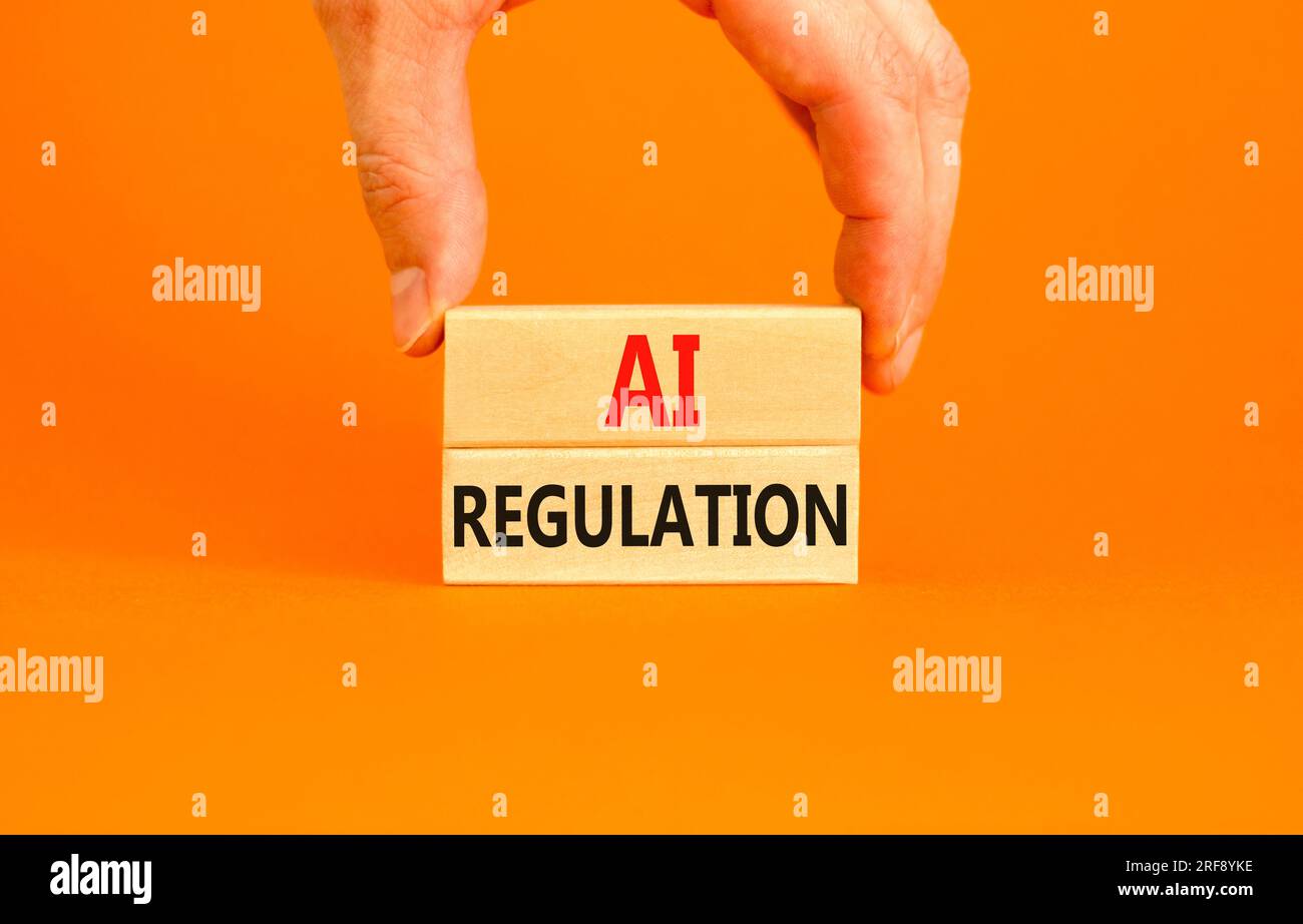 AI regulation symbol. Concept words AI artificial intelligence ...