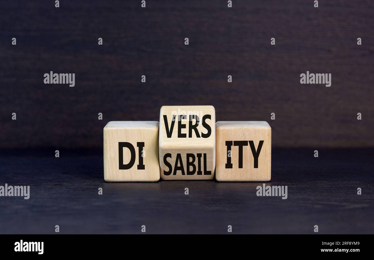 DEI Diversity or disability symbol. Concept words Diversity disability ...