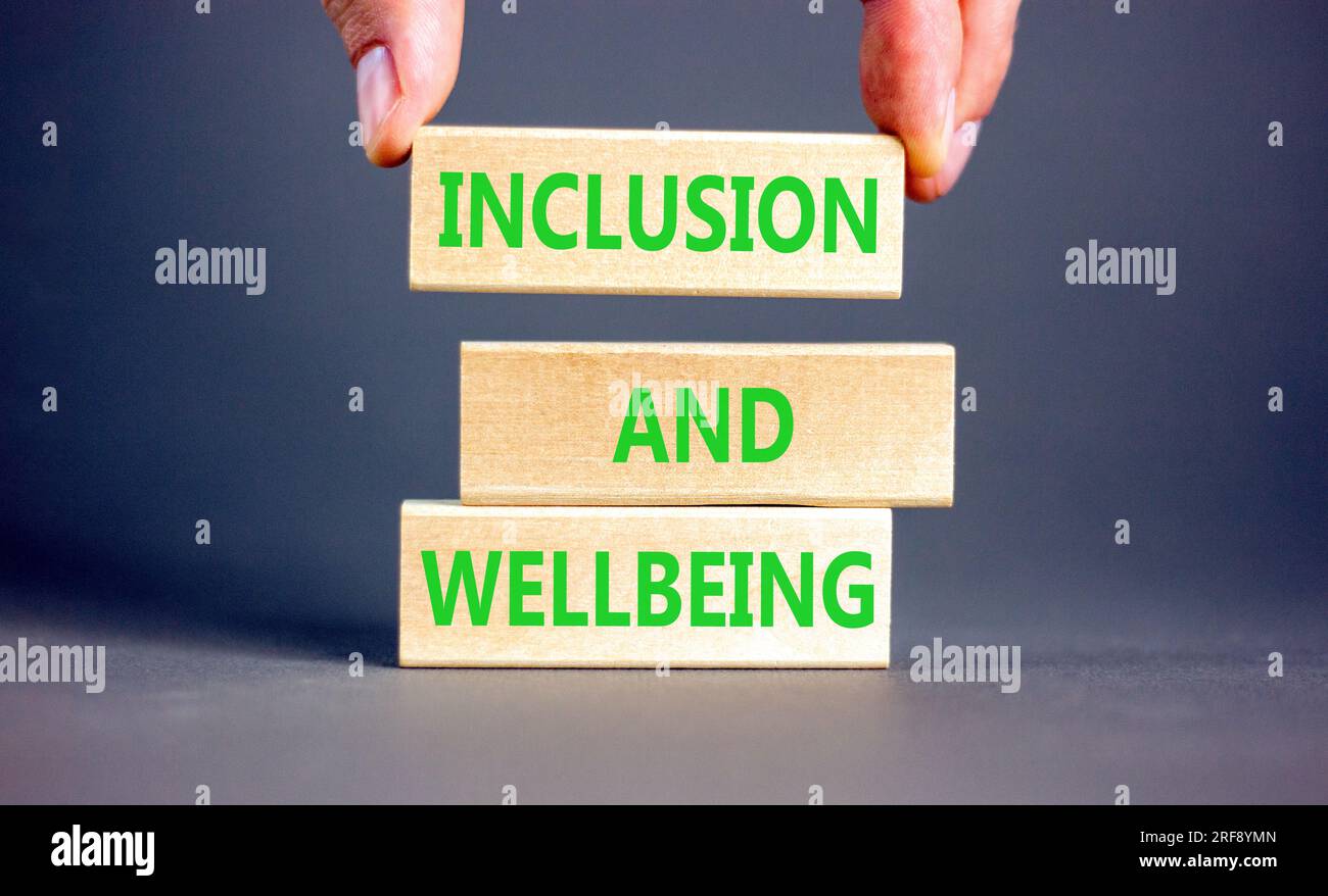 Inclusion and wellbeing symbol. Concept words Inclusion and wellbeing ...