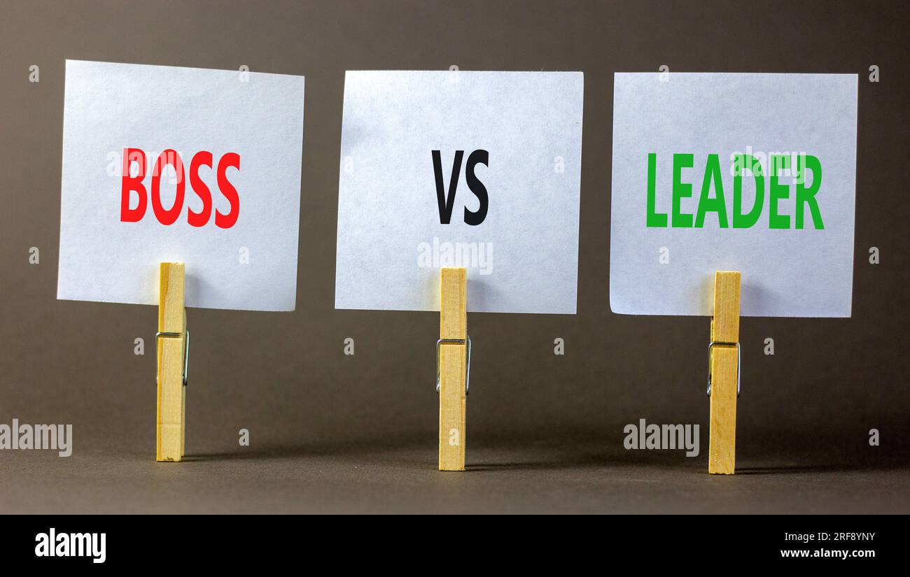 Boss vs leader symbol. Concept words Boss vs versus leader on beautiful ...