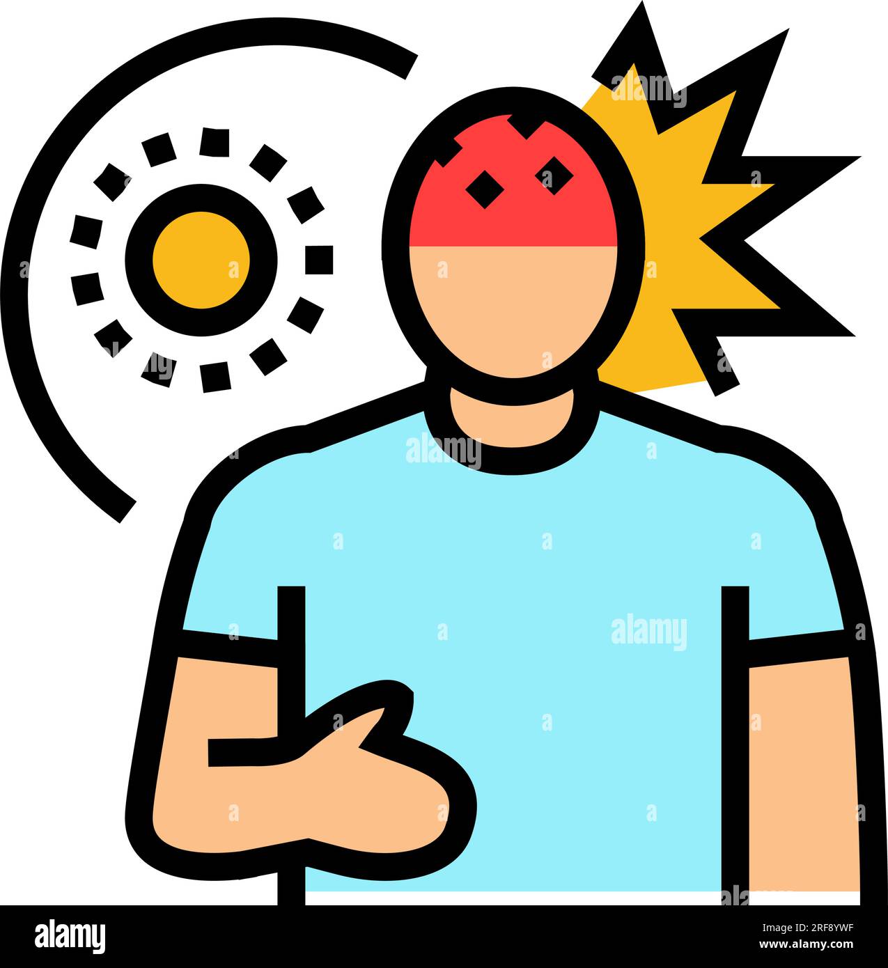 heat stroke color icon vector illustration Stock Vector Image & Art - Alamy