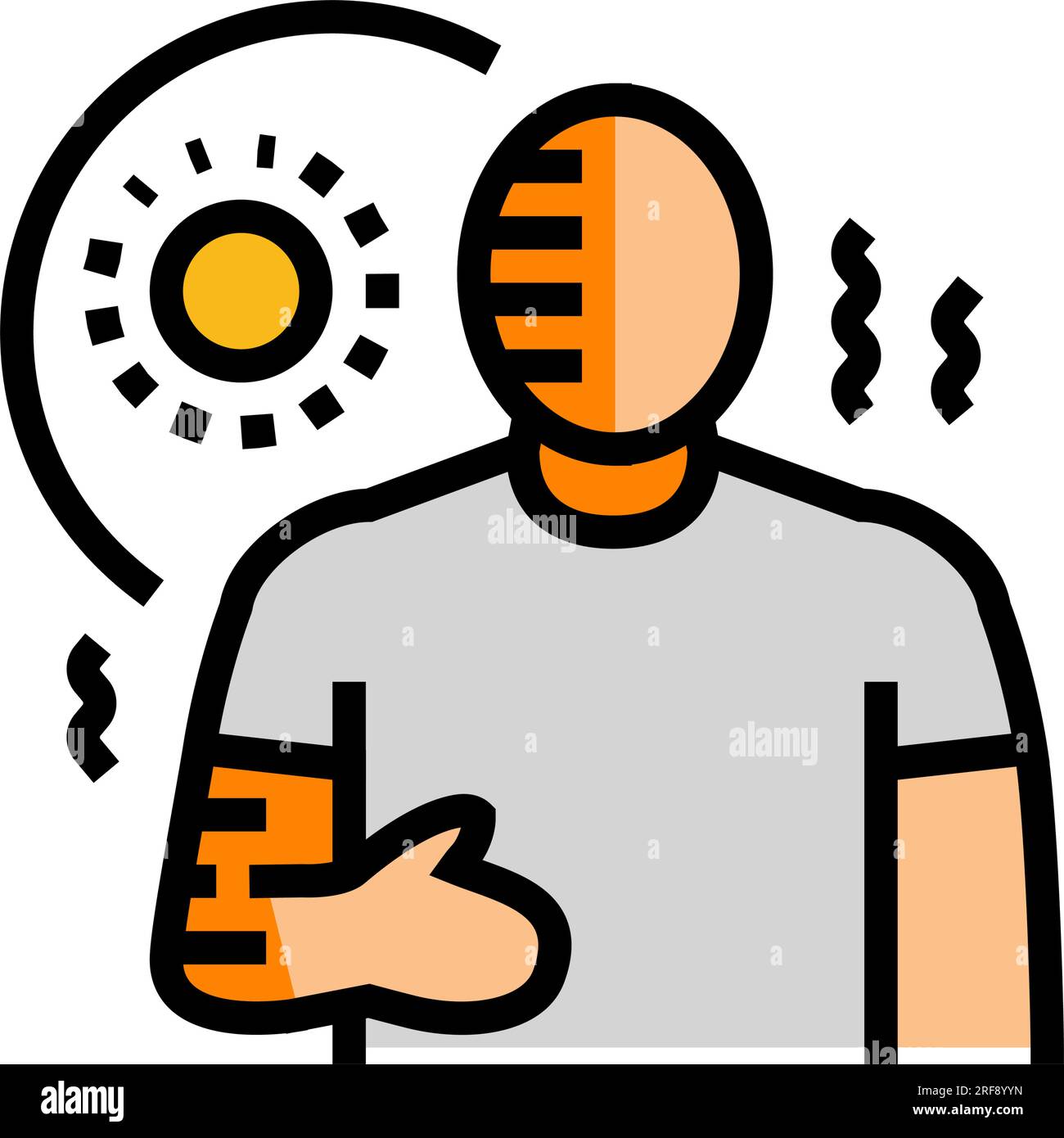 sunburn hot color icon vector illustration Stock Vector Image & Art - Alamy