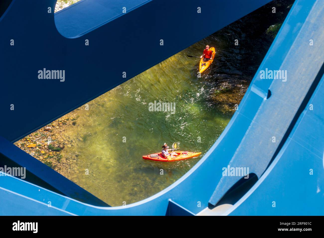 St. Pankraz: railway bridge Erste Teichlflußbrücke, river Teichl at ...
