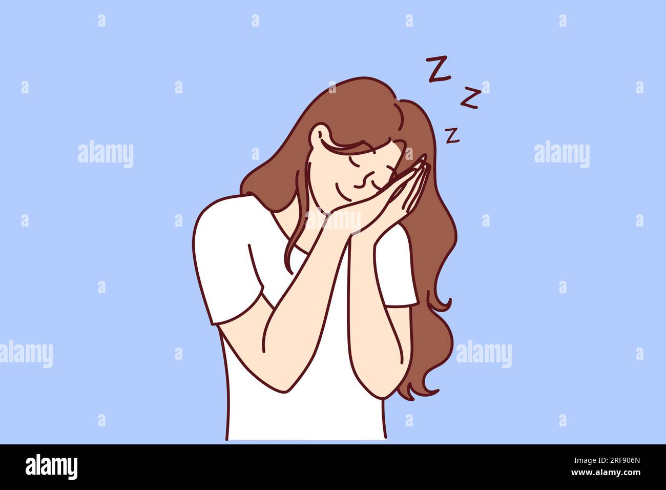 Girl sleeping standing Stock Vector Images - Alamy