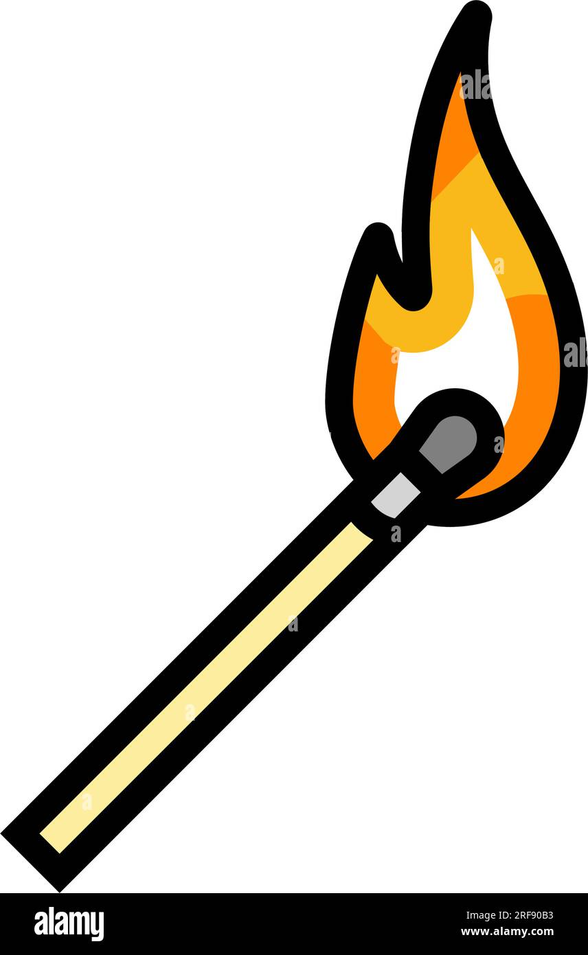 burning matchstick color icon vector illustration Stock Vector Image ...