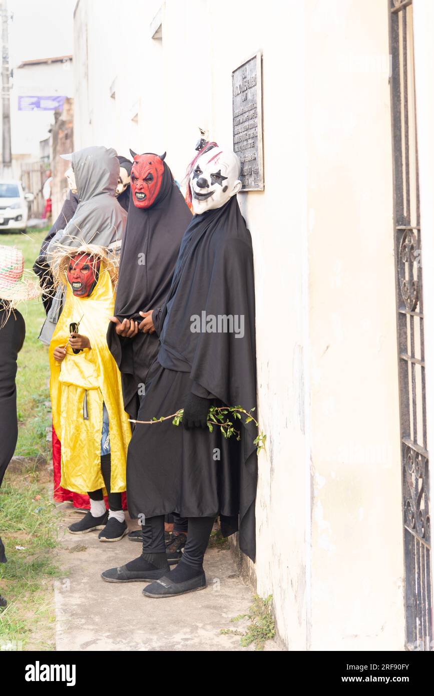 Santo Amaro, Bahia, Brazil - July 23, 2023: People dressed in terror ...