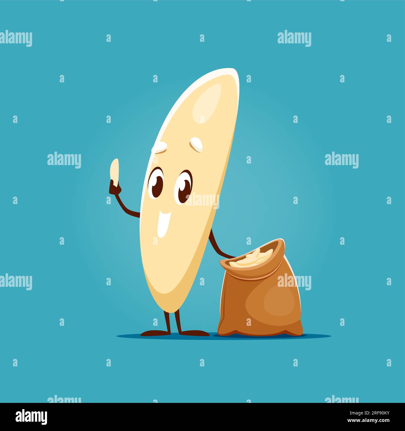 Cartoon funny rice grain character. Isolated vector adorable food ...