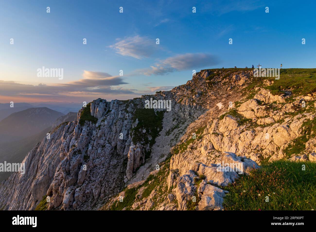 national park Kalkalpen: summit Hoher Nock (with summit cross) in ...