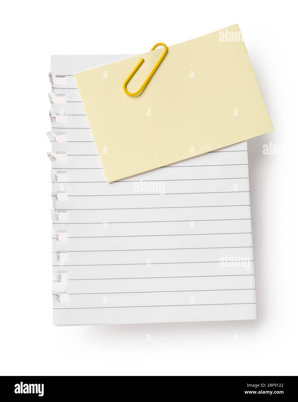 Paper sheet and sticky note on white background Stock Photo - Alamy