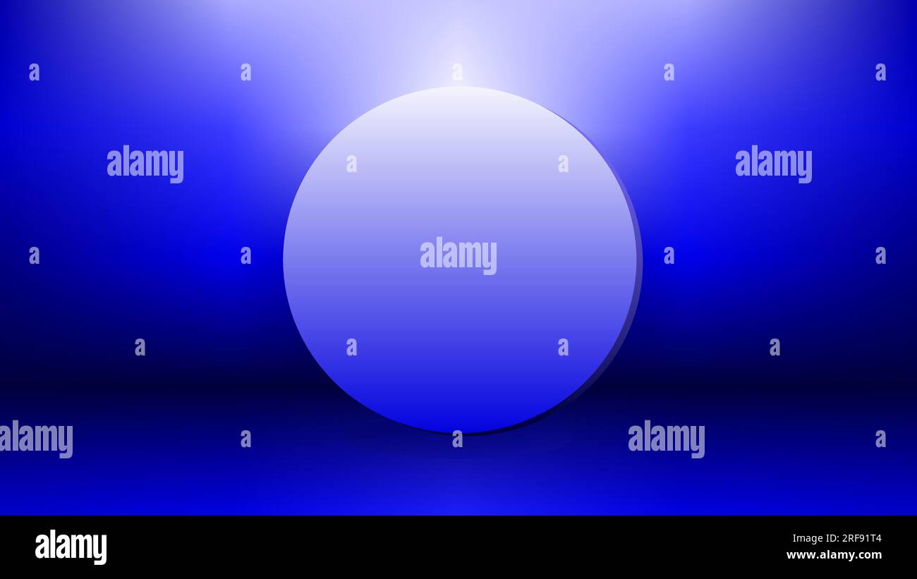 Glowing white and blue circle frame for presentation over blue gradient ...
