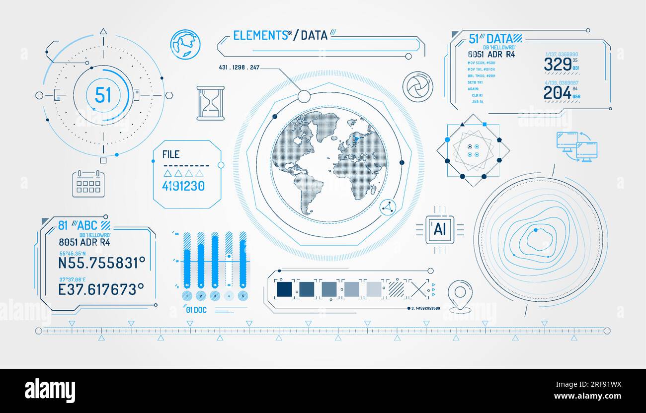 Set of infographic elements about geolocation and data exchange Stock ...