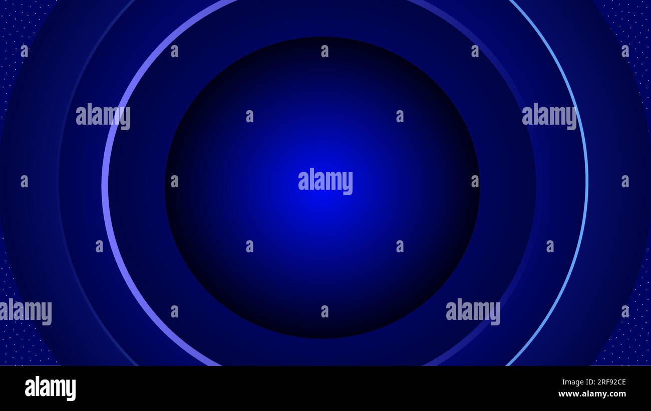 Expanding artistic overlay circles dark blue gradient background Stock ...