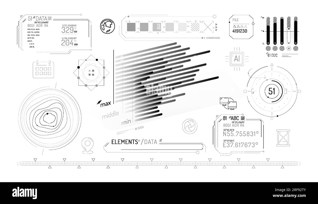 Set of infographic elements about data exchange and geolocation Stock ...