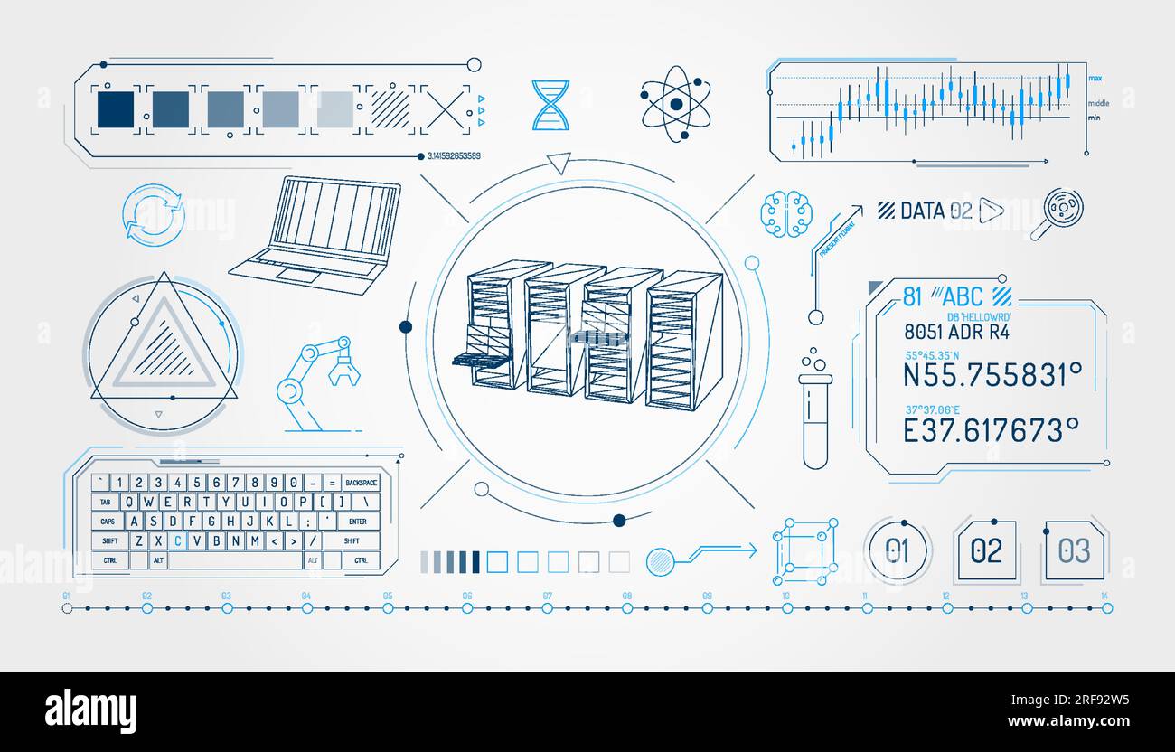 Set of infographic elements about scientific data storage Stock Vector ...