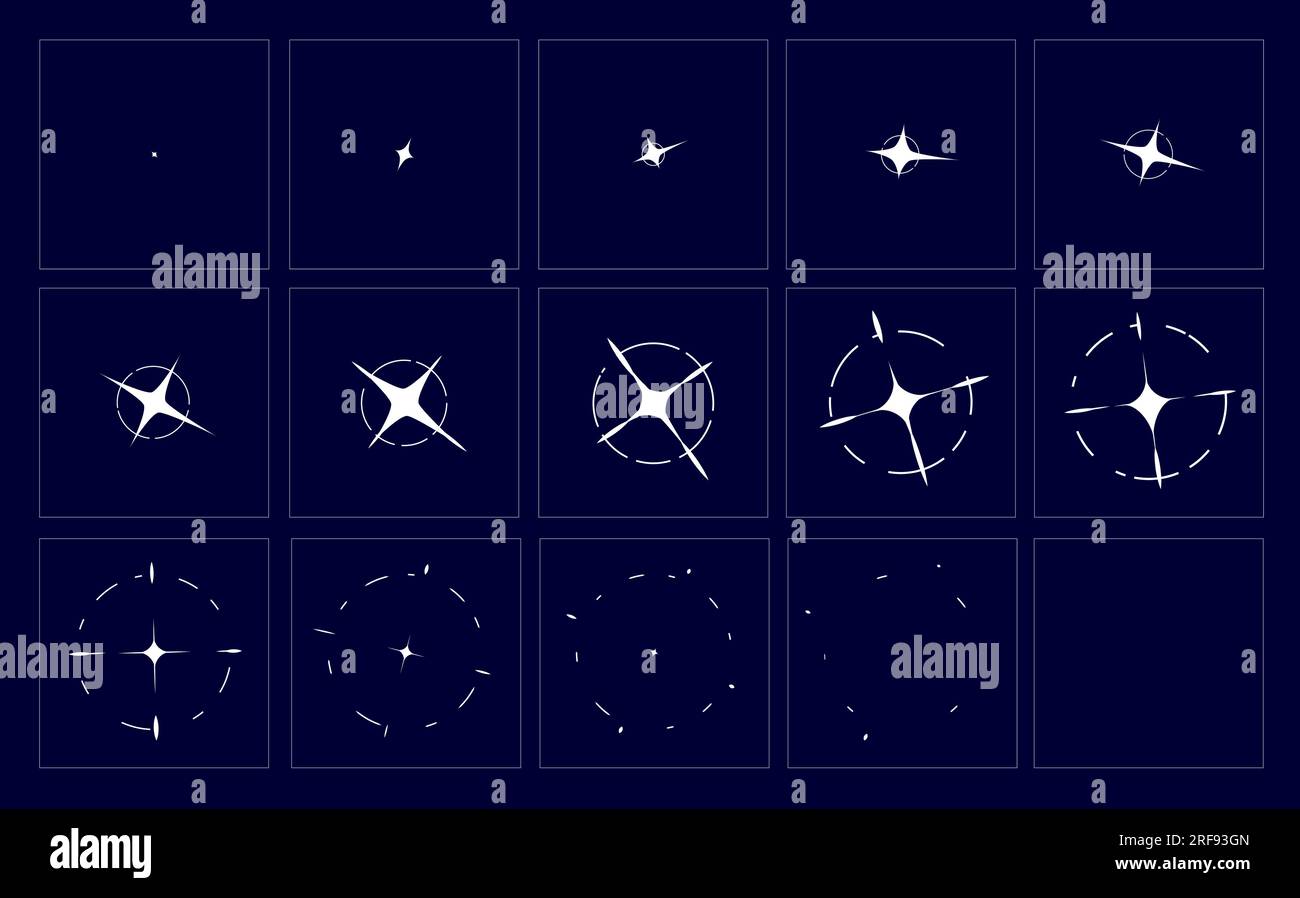 Animated Shine Effect Animation Of Blast Fx Game Sprite Vector Star