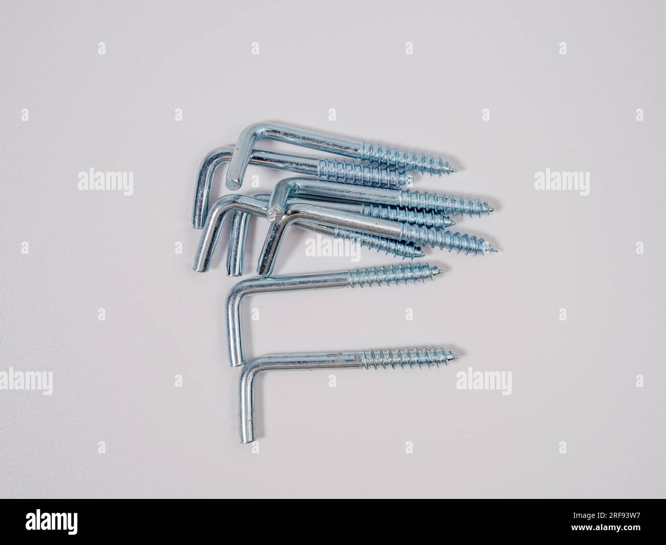 Set of screws with a hook on a white background. Close-up set Stock ...