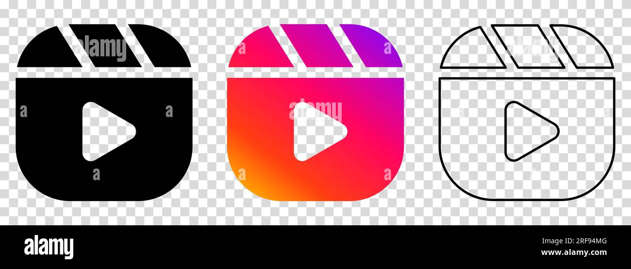 Set of Instagram reels icons. Vector illustration isolated on ...