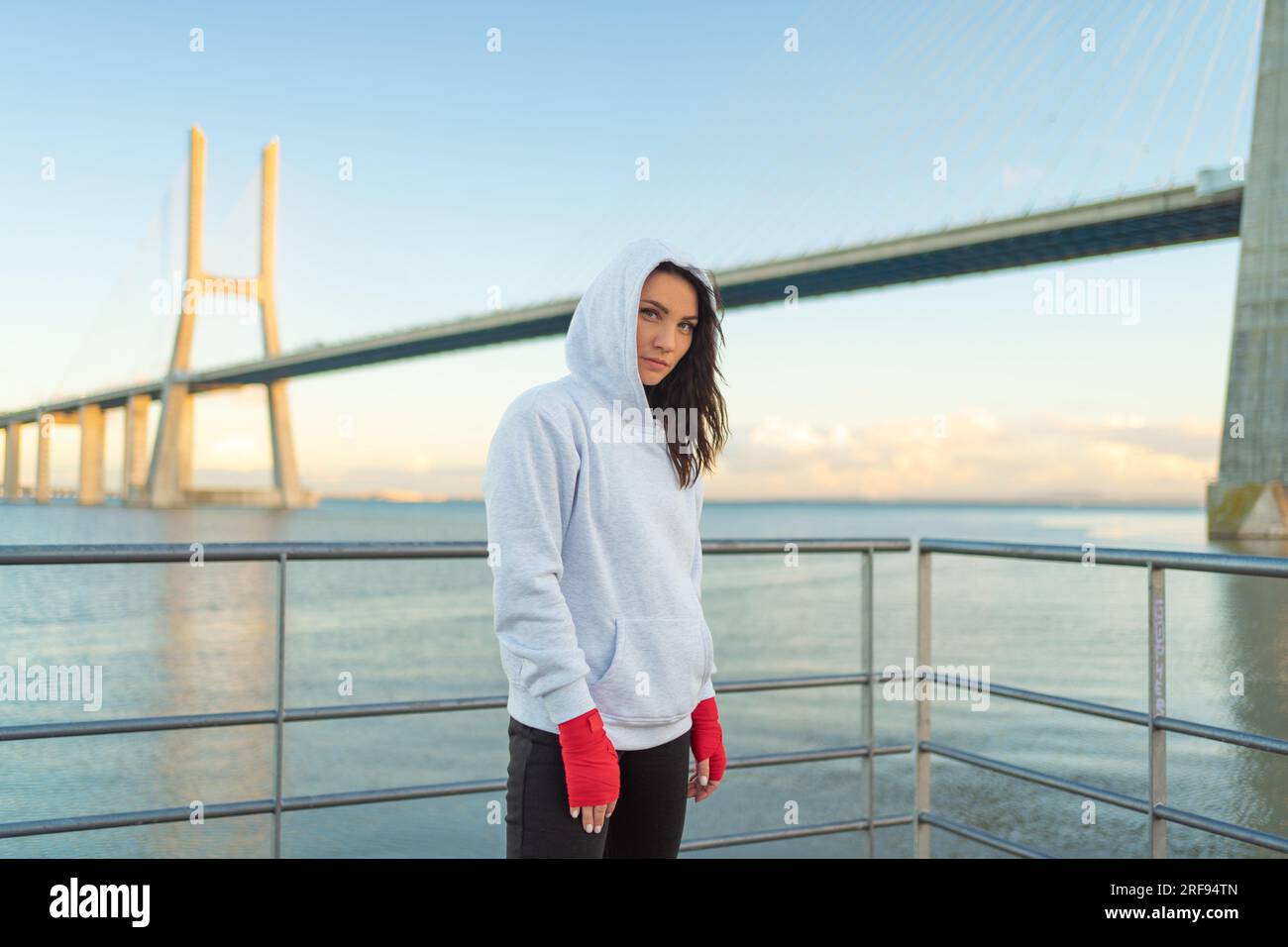 Female boxer staring, looking in camera powerful and confident women in ...