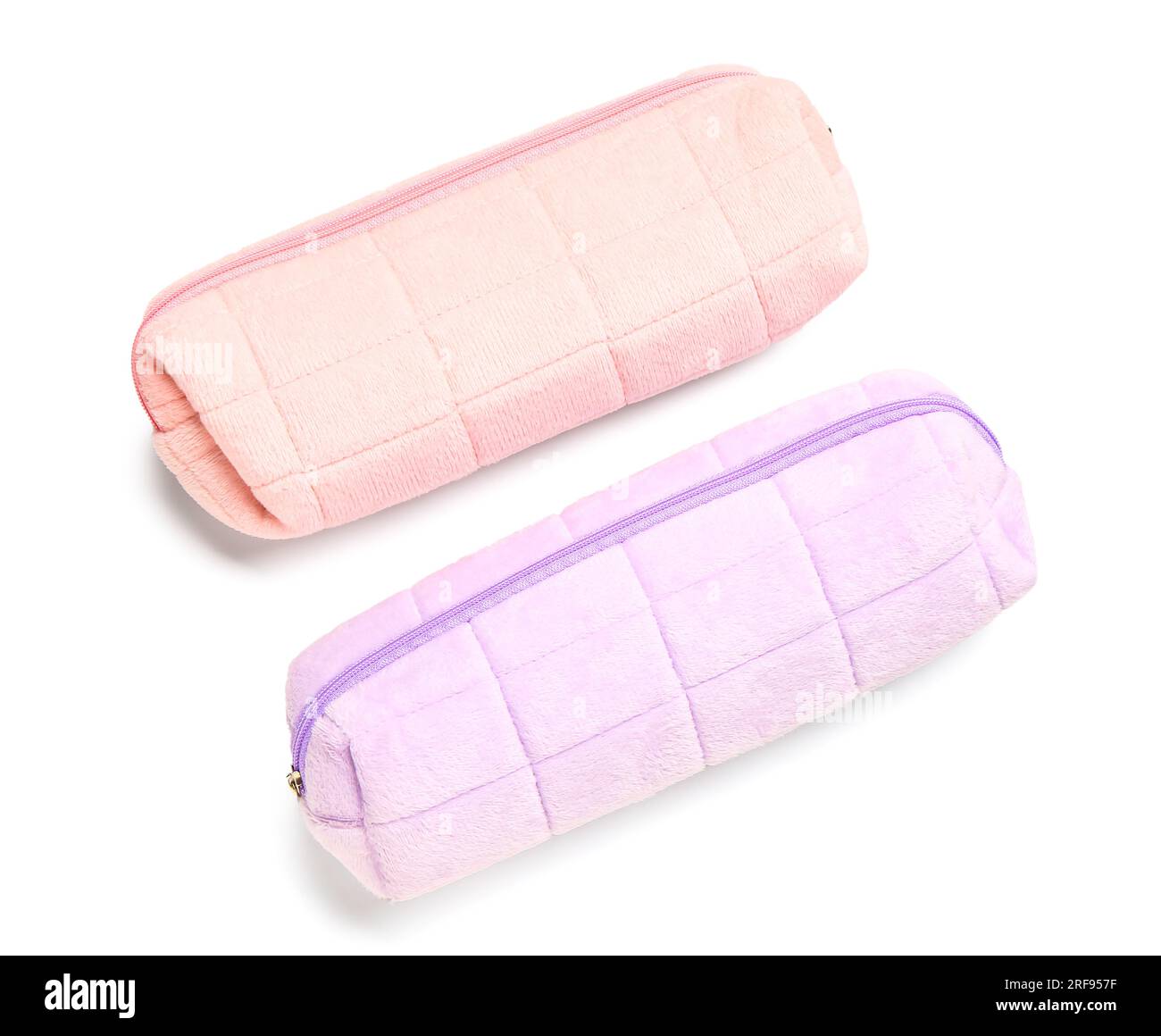 Pencil cases on white background Stock Photo - Alamy