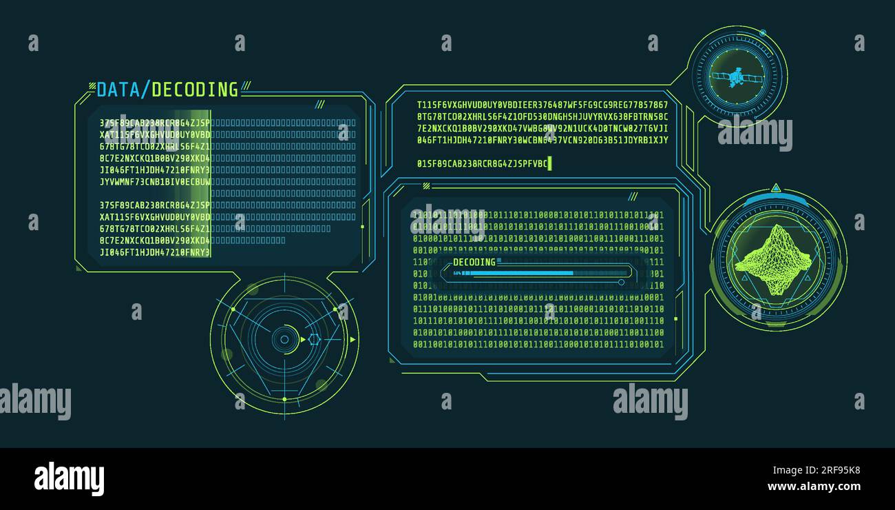 Interface For Decoding Satellite Data About An Object Stock Vector 5001