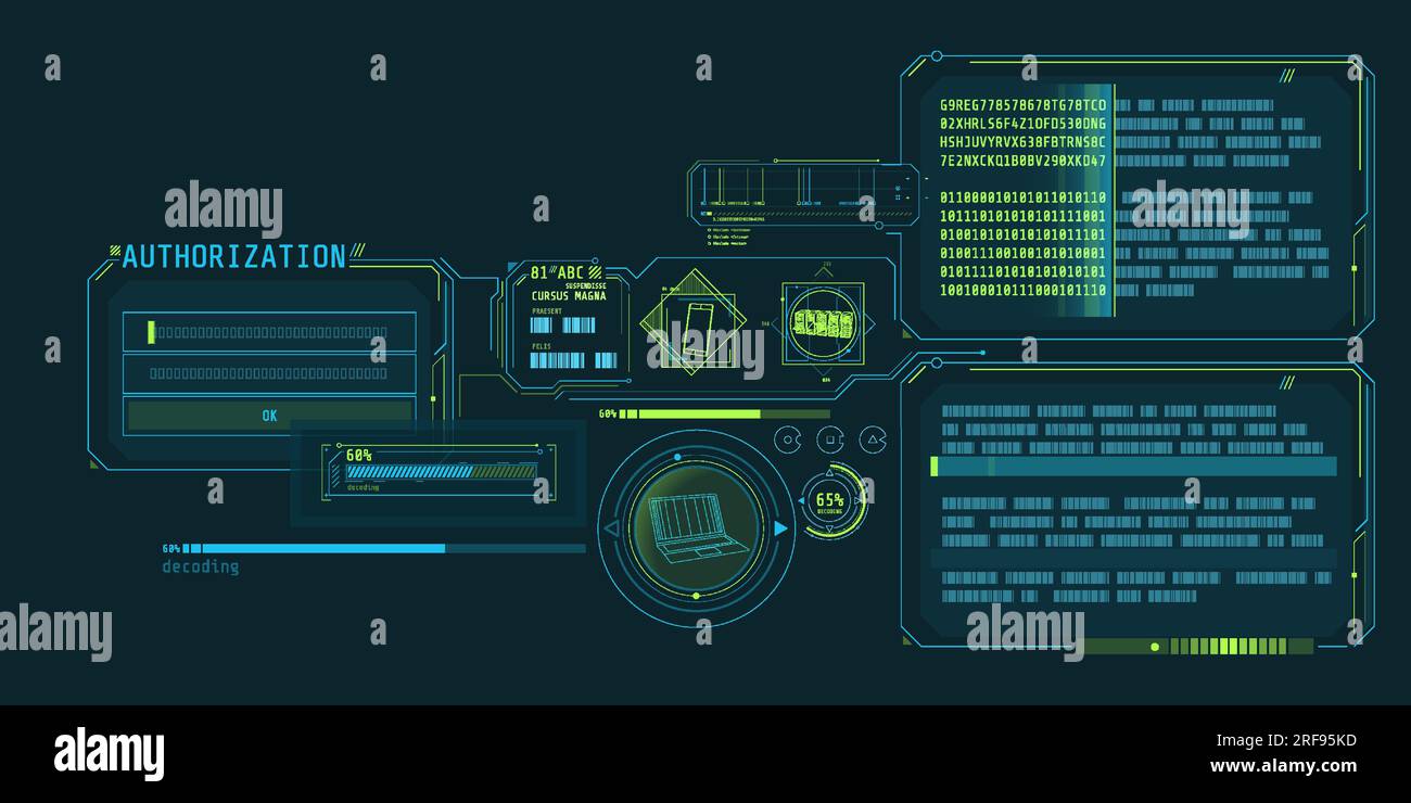 Data Decryption Program Interface With Authorization Window Stock Vector Image And Art Alamy