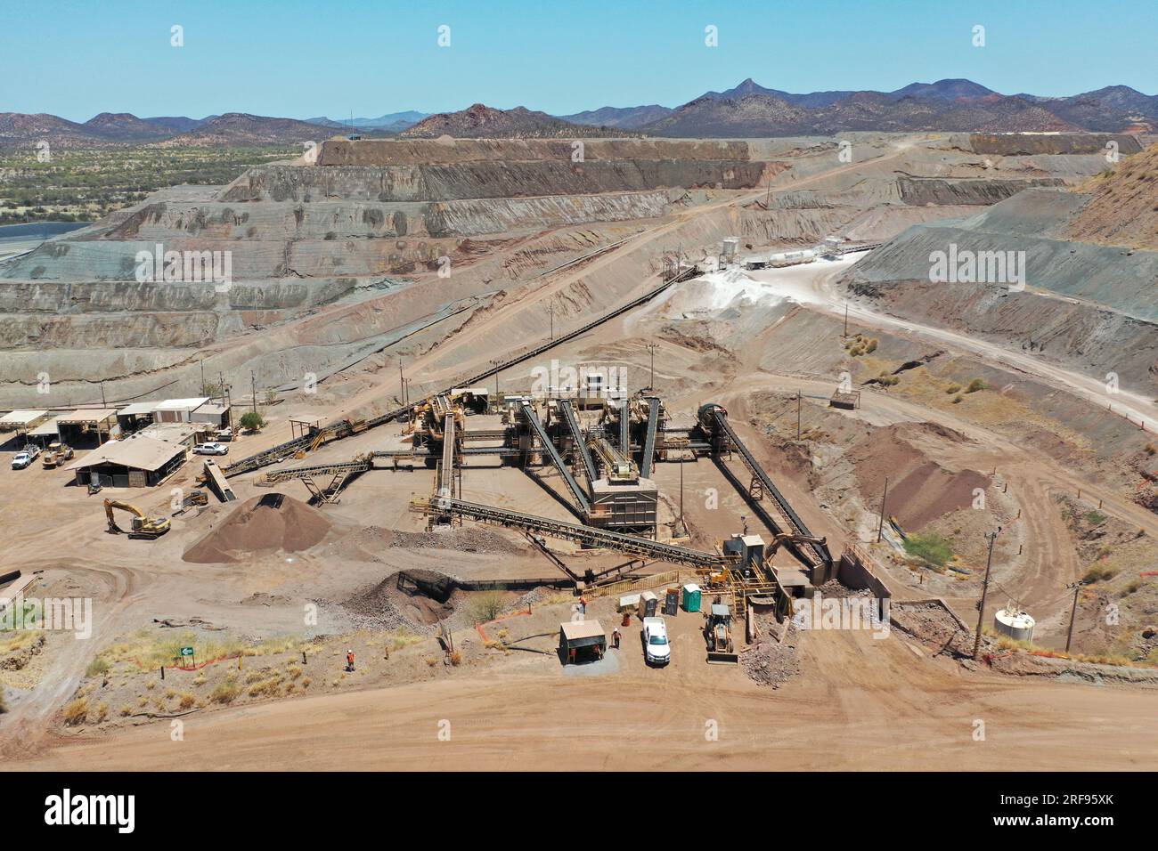 leaching areas of operations and open pit mine processes at a gold mine ...