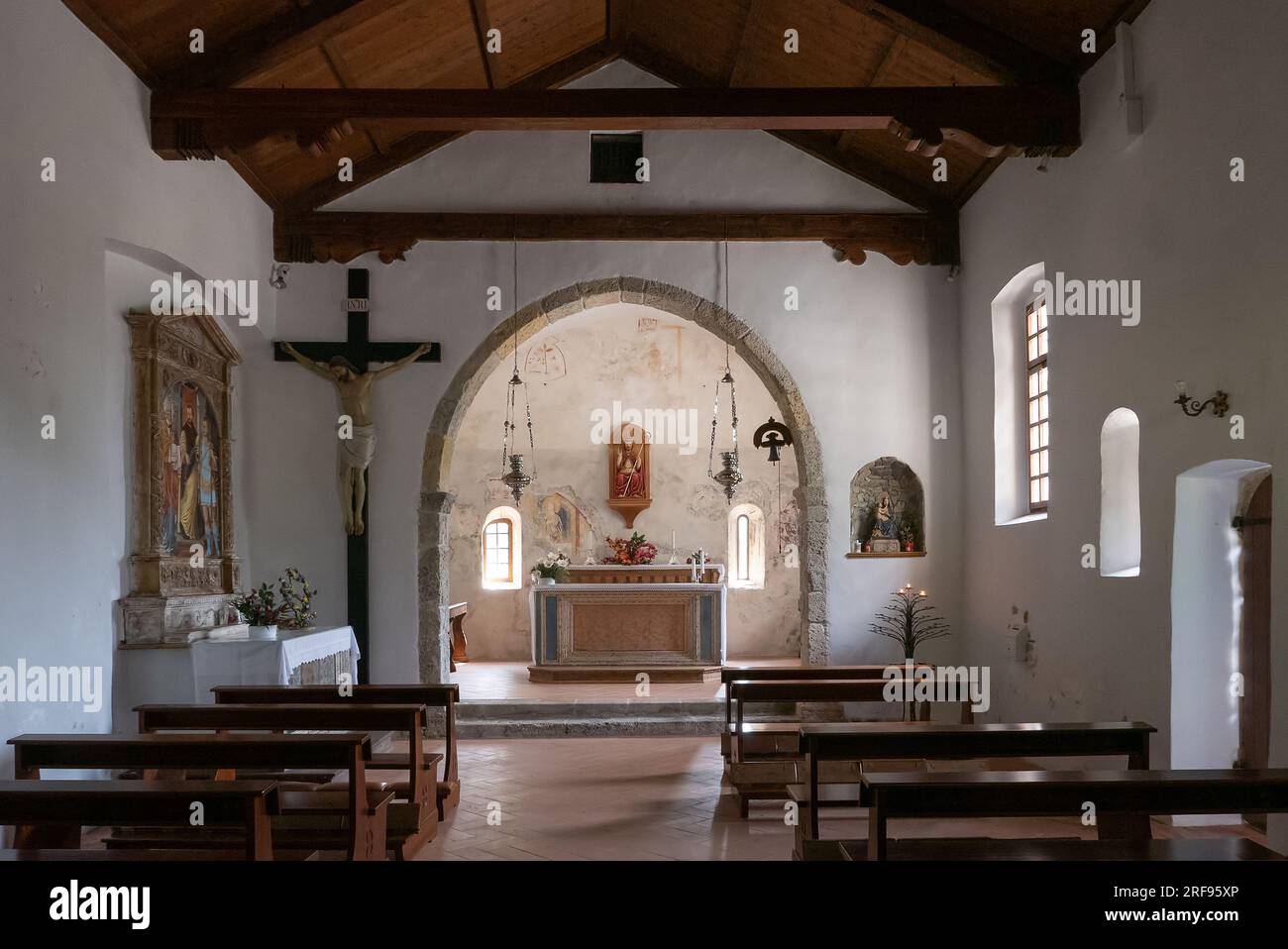 Arta Terme, Italy (26th July 2023) - Inside view of the antique church ...