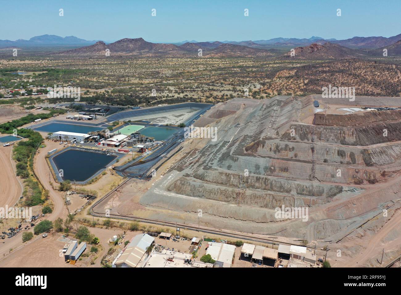 leaching areas of operations and open pit mine processes at a gold mine ...