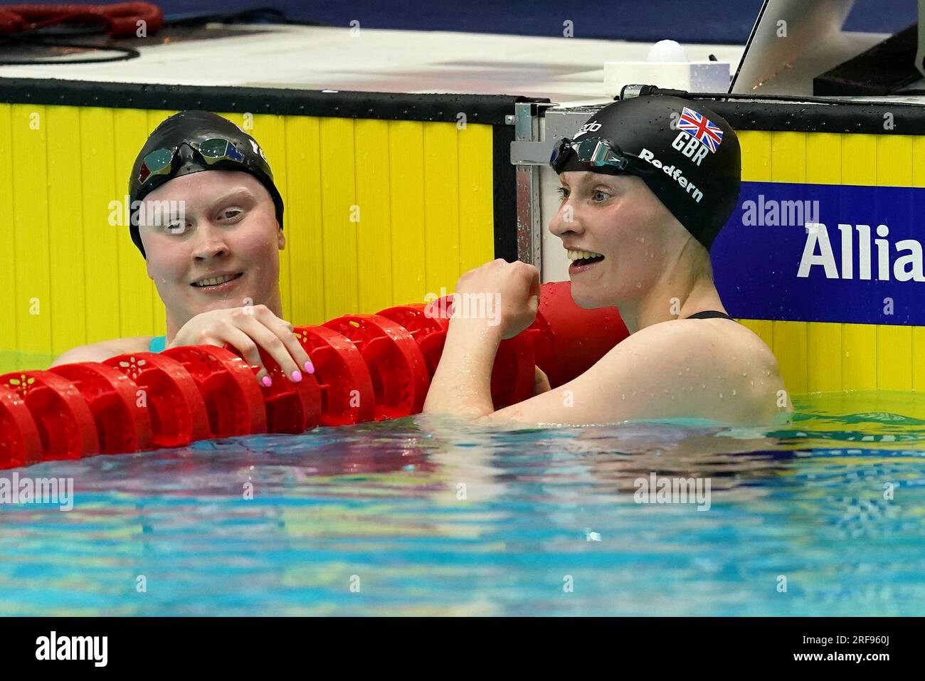 Great Britain's Rebecca Redfern (right) reacts after winning the Women ...