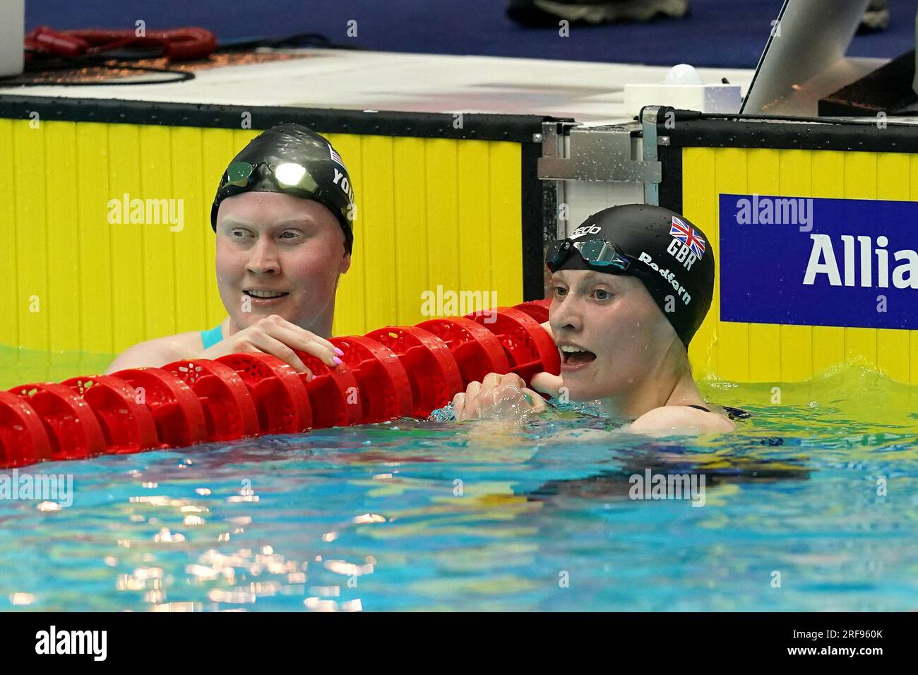 Great Britain's Rebecca Redfern (right) reacts after winning the Women ...
