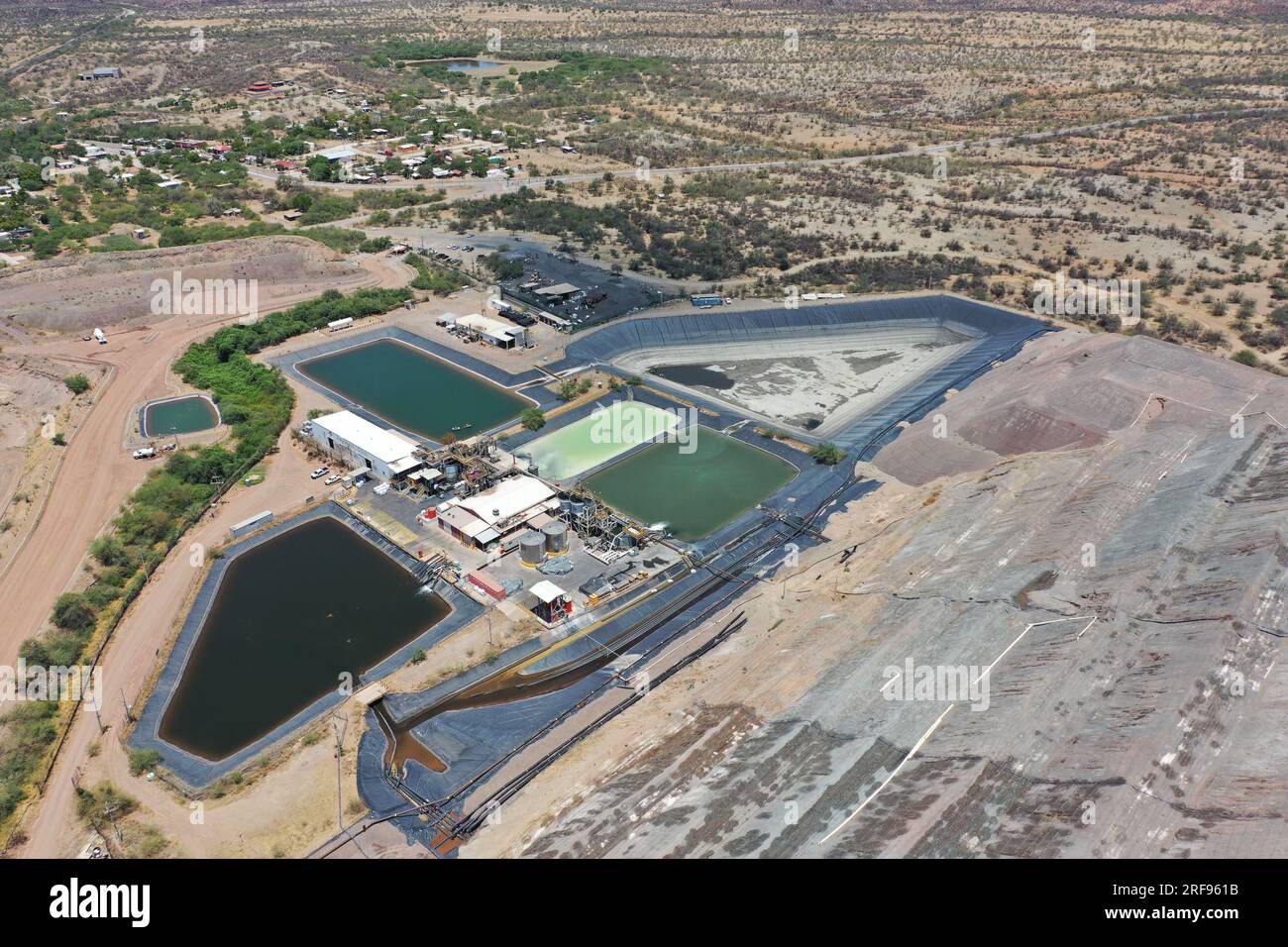 leaching areas of operations and open pit mine processes at a gold mine ...